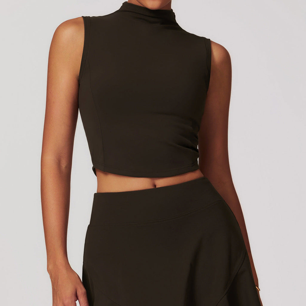 Nordic-wellness Elevate High Neck Top - Dark Brown – Nordic-wellness.dk